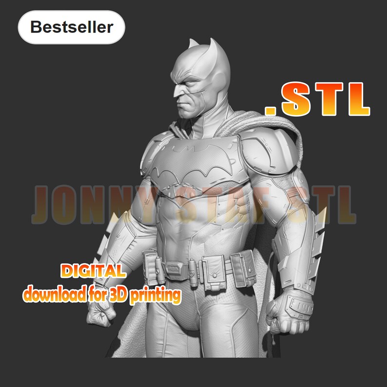 Batman Statue STL File, 3D Digital Printing STL File for 3D Printers, Movie Characters, Games ...