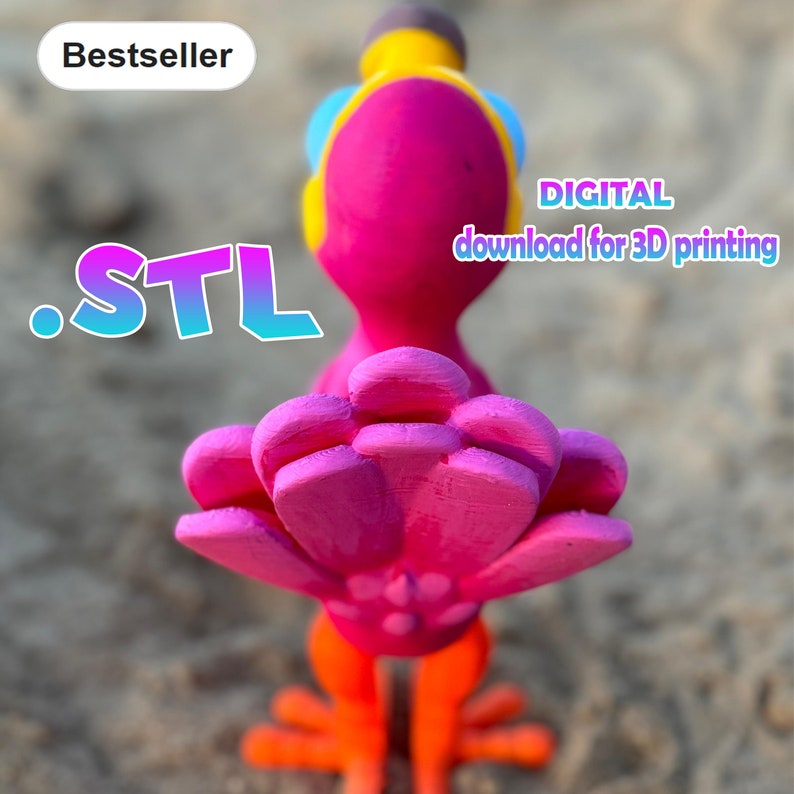 Dodo Bird Digital .STL File for 3D Printing, Articulated Fidget Figure ...