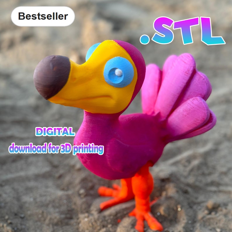 Dodo Bird Digital .STL File for 3D Printing, Articulated Fidget Figure ...