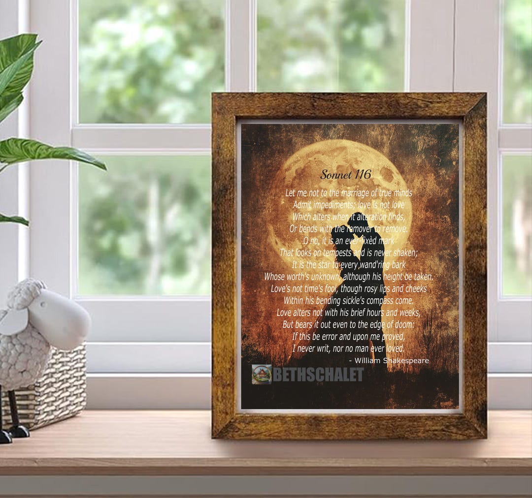 Sonnet 116-- by William Shakespeare Wall Art | Digital Download | Home ...