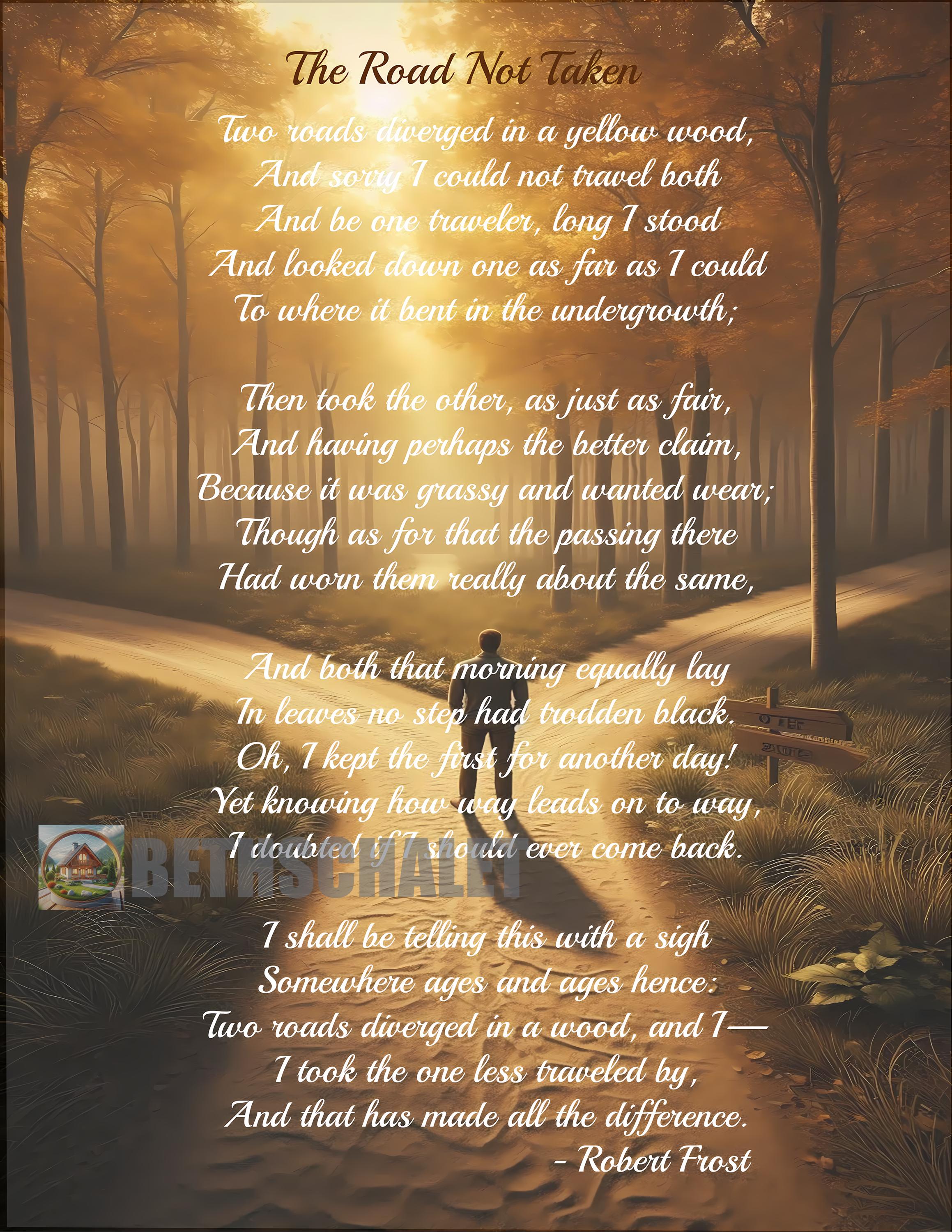 The Road Not Taken by Robert Frost Wall Art Digital Download Home Décor ...