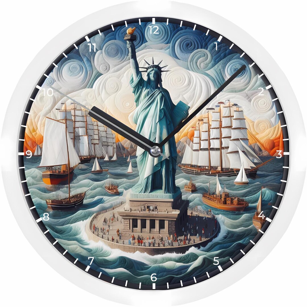 STATUE of Liberty Simulated Quilt Clocks Custom Quilt Clock statue of ...