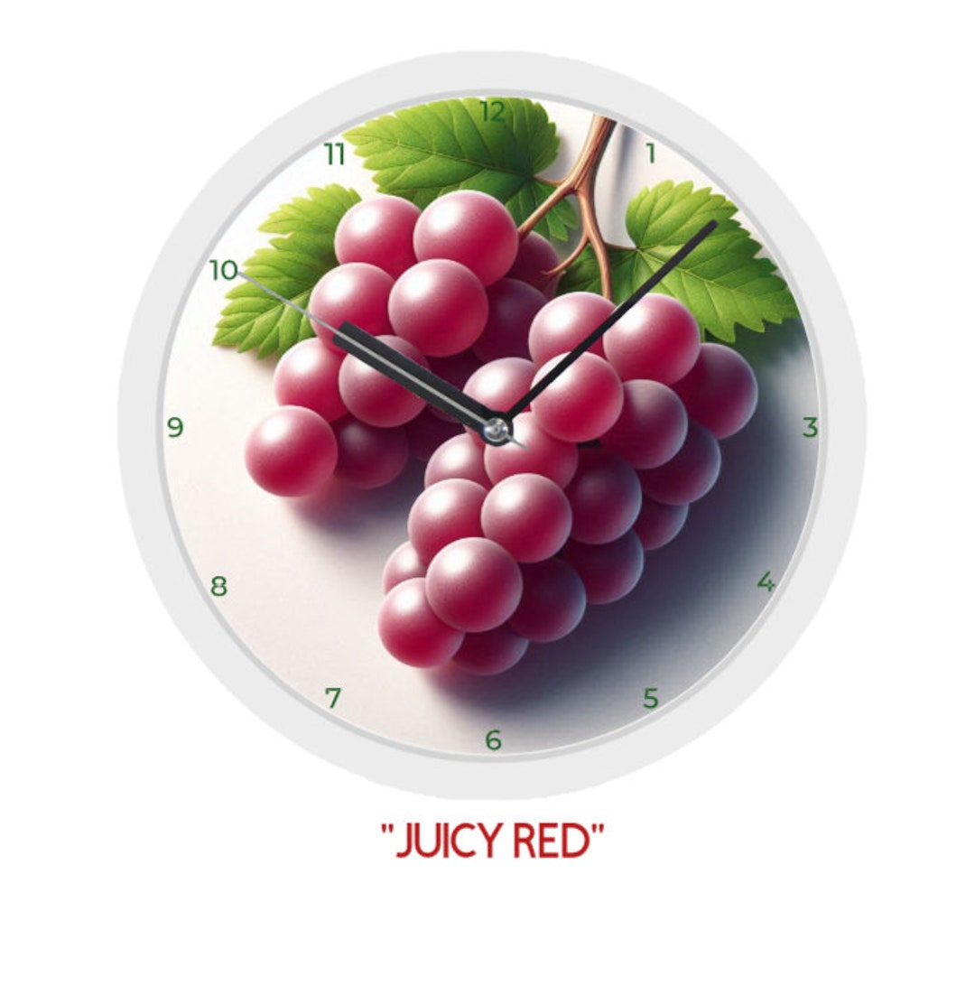 Red Grapes Custom Red Grapes Clock Minimalistic juicy Red - Etsy