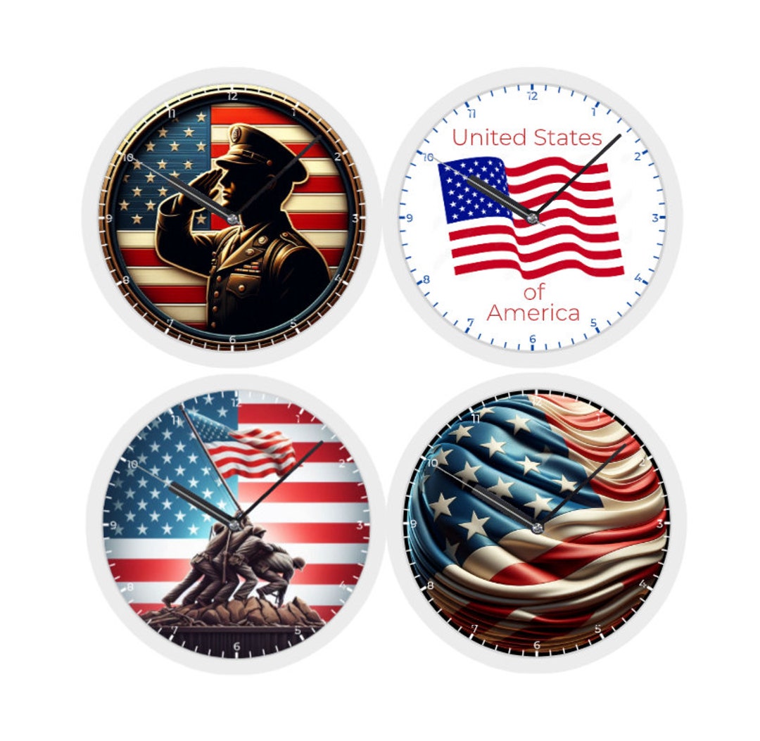 Patriotic 4th of July Custom Clock Minimalistic Patriotic Clocks - Etsy