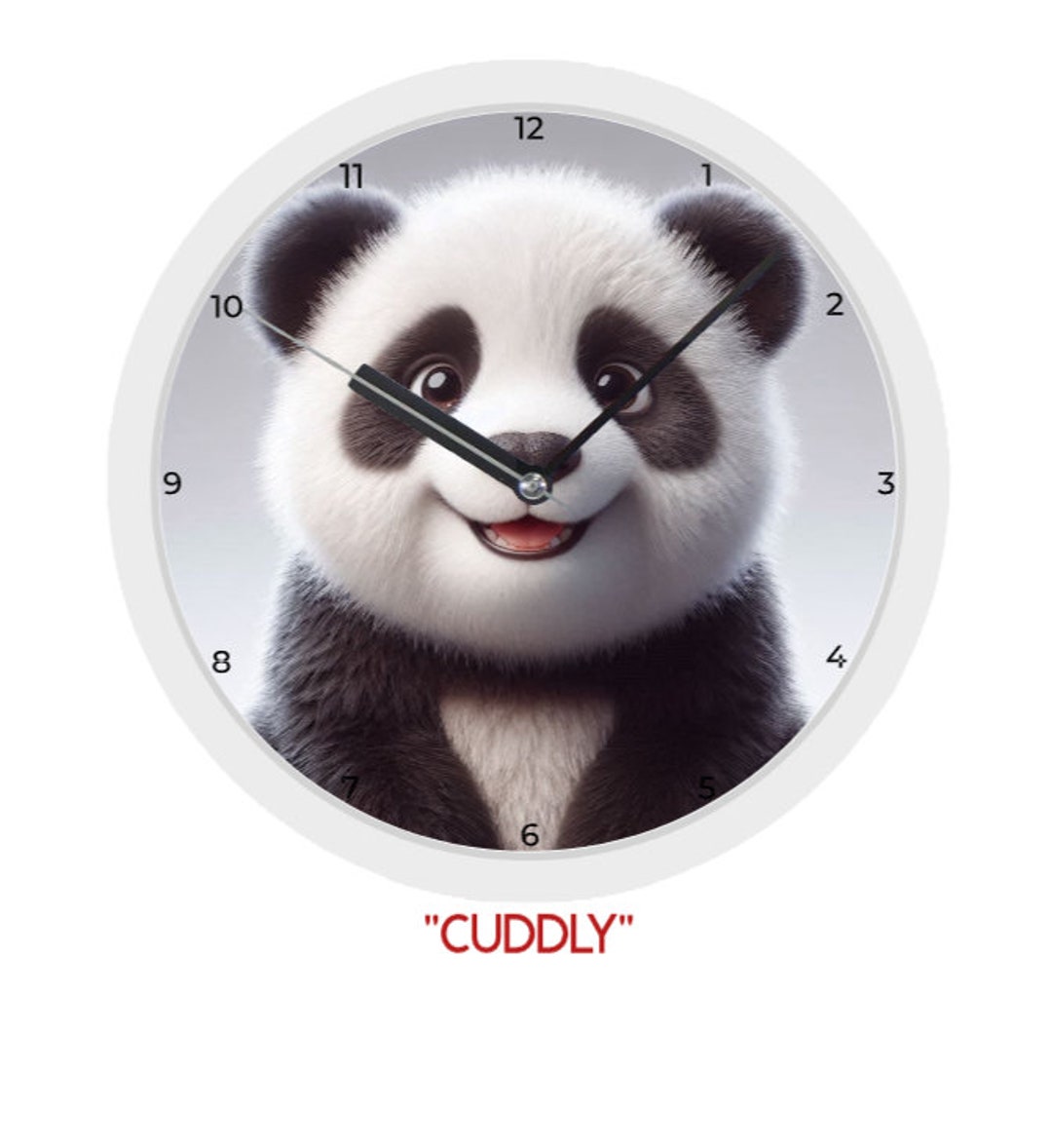Panda Custom Panda Clock Minimalistic cuddly - Etsy