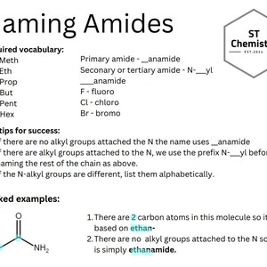 Amides Naming Organic Compound Q&A Set - Etsy