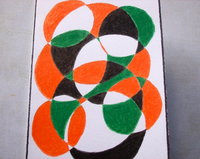 Original Pencil Drawing Art Card. Geometric Design Art Card.one of a ...