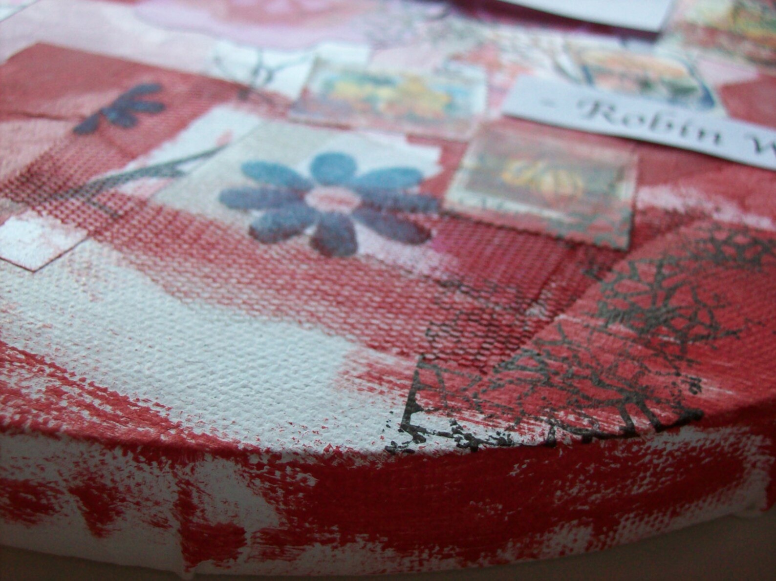 Mixed Media Collage.circular Collage.sprigtime Collage. Wall Art. - Etsy