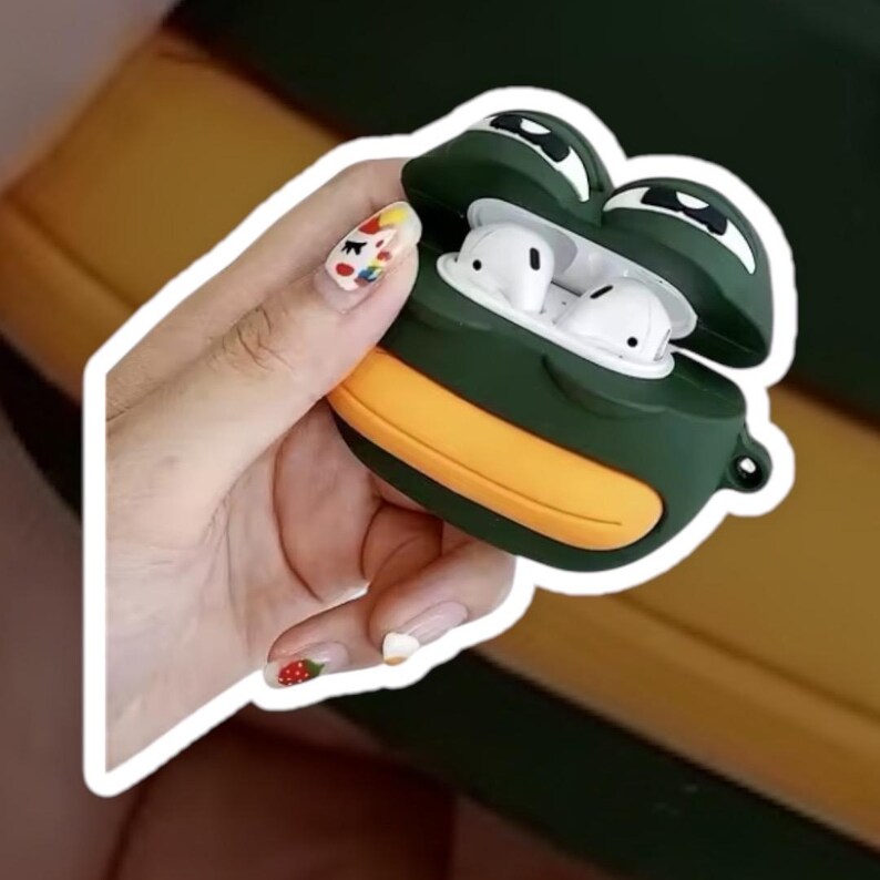 Custom Pepe Frog Pepe Meme Inspired Airpods Case Pepe Frog Meme ...