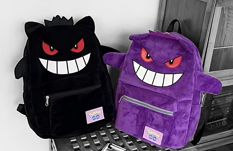 Custom 3D Anime Inspired Backpack Cool Black Purple Ghost Type Anime ...