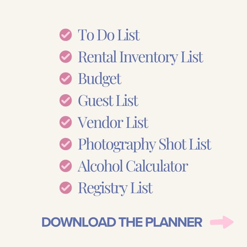 Backyard Wedding Checklist [template] - Etsy