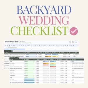 Backyard Wedding Checklist template - Etsy