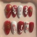 East Asian Fox Themed Red and White False Nail Gel Press on Nails - Etsy
