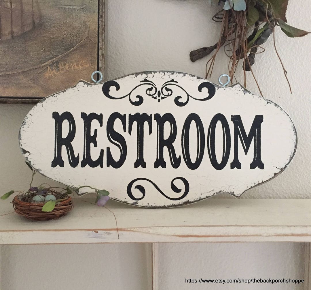 RESTROOM, RESTROOM Signs, Bathroom Signs, Restroom Decor, 7 X 14 - Etsy