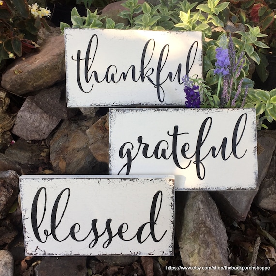 Grateful Thankful Blessed Kitchen Signs Home Decor | Etsy