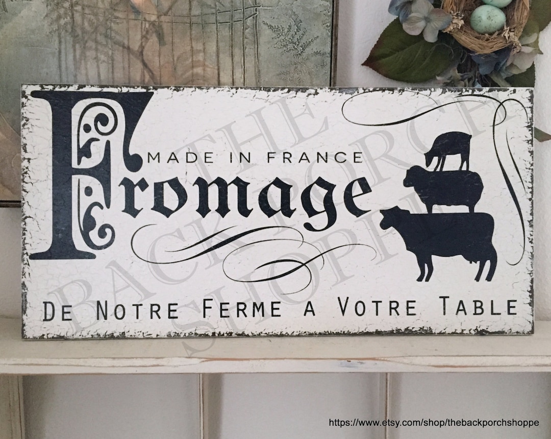 FRENCH Signs FROMAGE French Cheese Sign Kitchen Signs - Etsy