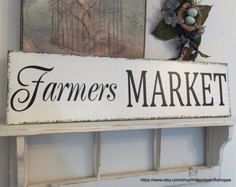 KITCHEN SIGNS Farmers MARKET Signs Fixer Upper Style Sign | Etsy