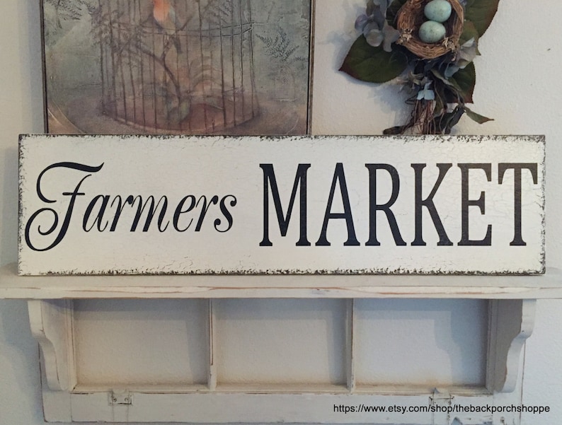 KITCHEN SIGNS Farmers MARKET Signs Fixer Upper Style Sign - Etsy