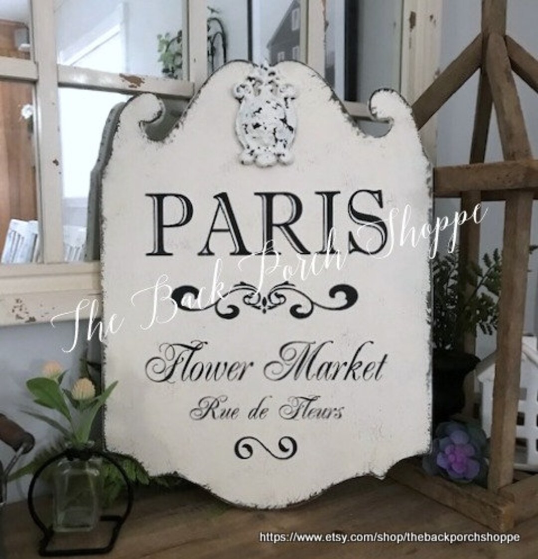 PARIS FLOWER MARKET, French Sign, Flower Market, 21 X 15 - Etsy