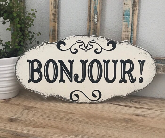 Bonjour Sign - Etsy