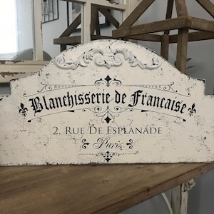 LAUNDRY, French Signs, Heavy Distressed, BLANCHISSERIE, French Laundry ...
