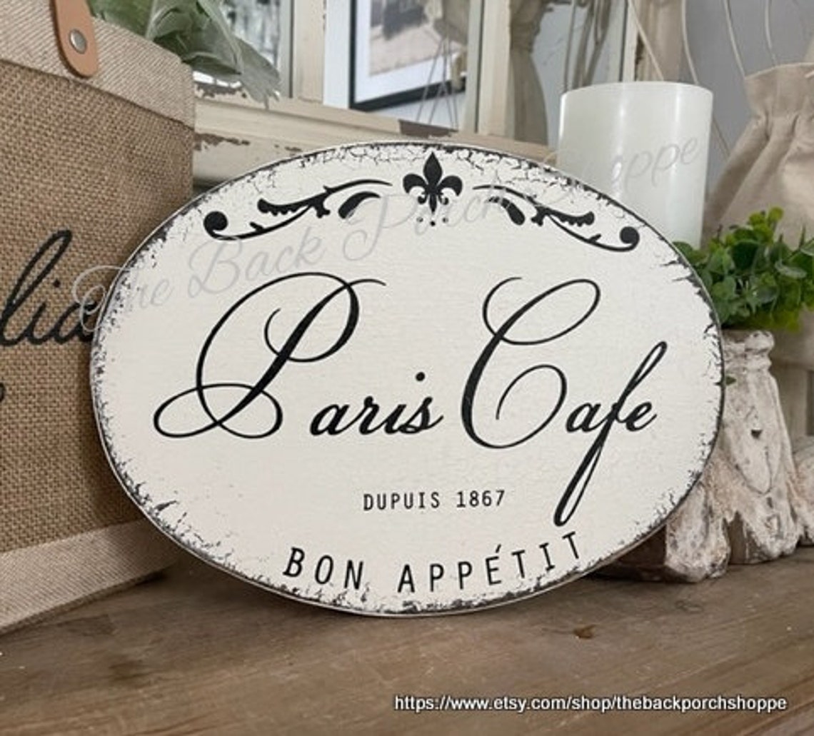 PARIS CAFE Bon Appetit French Sign Kitchen Sign Paris Cafe - Etsy