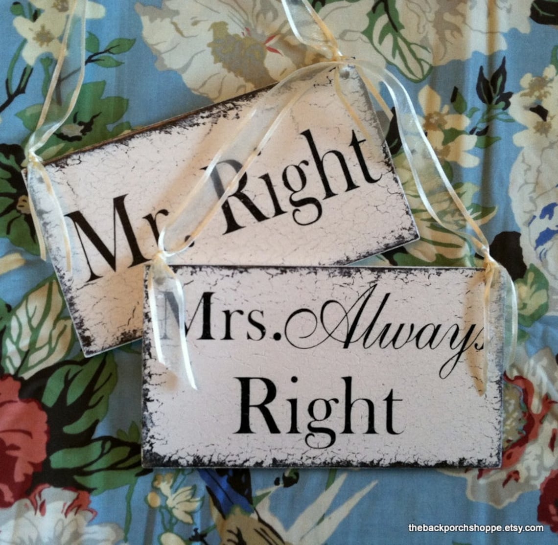 Mr. Right and Mrs. Always Right WEDDING SIGNS Bride and - Etsy