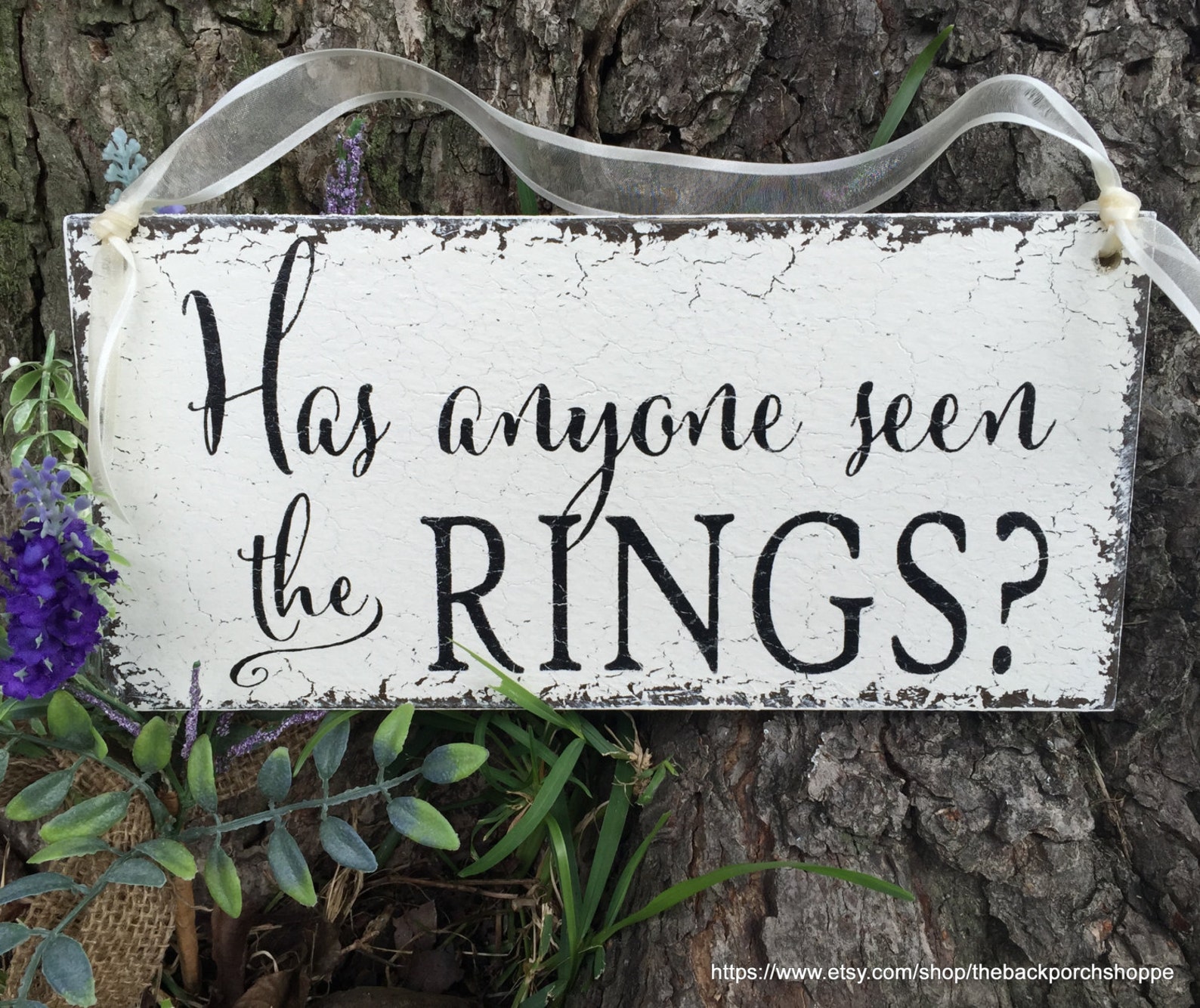 Has Anyone Seen the RINGS, Wood Wedding Signs, Ring Bearer Signs ...