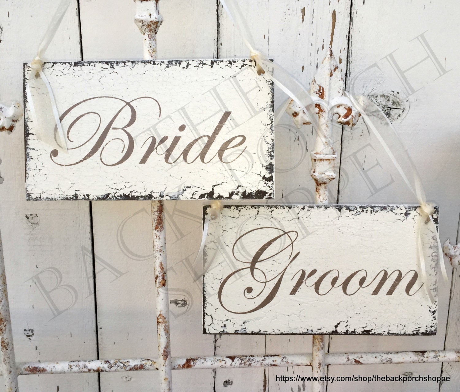 Wedding Signs BRIDE and GROOM Signs Chair Hangers Chair - Etsy