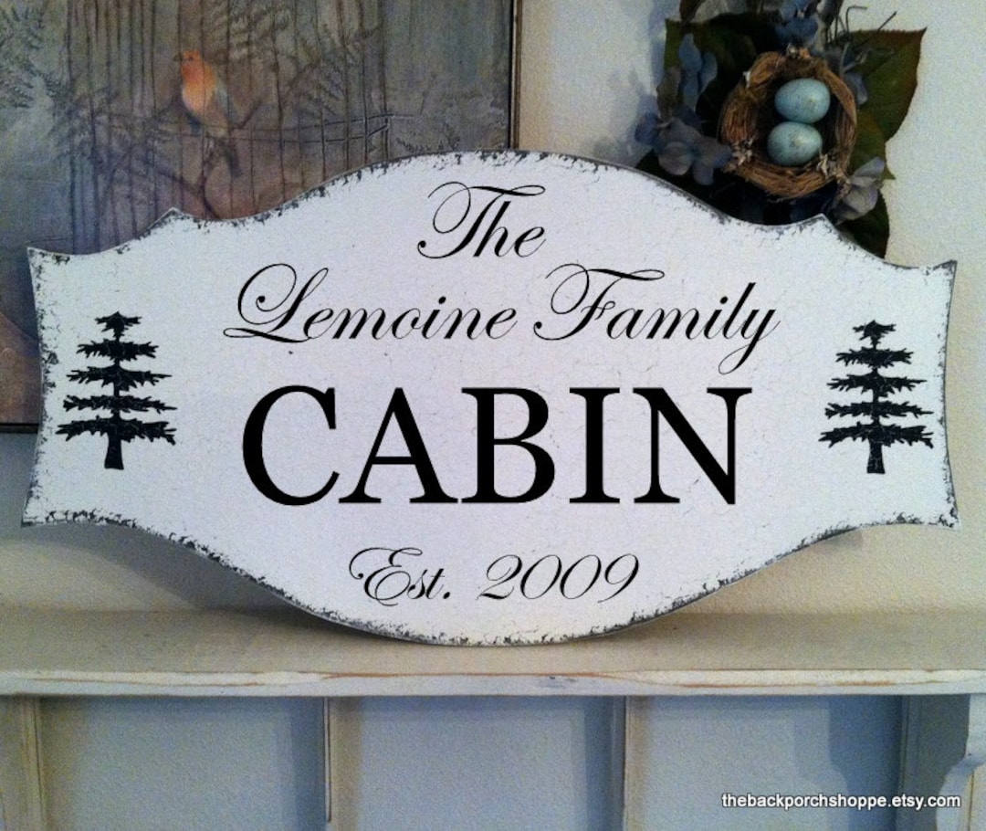 CABIN SIGN Family Signs Beach House Signs Lake House Signs - Etsy