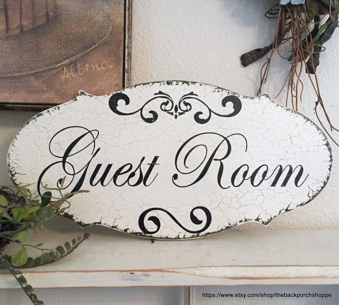 GUEST ROOM Guest Room Sign Home Decor Shabby Chic Style - Etsy