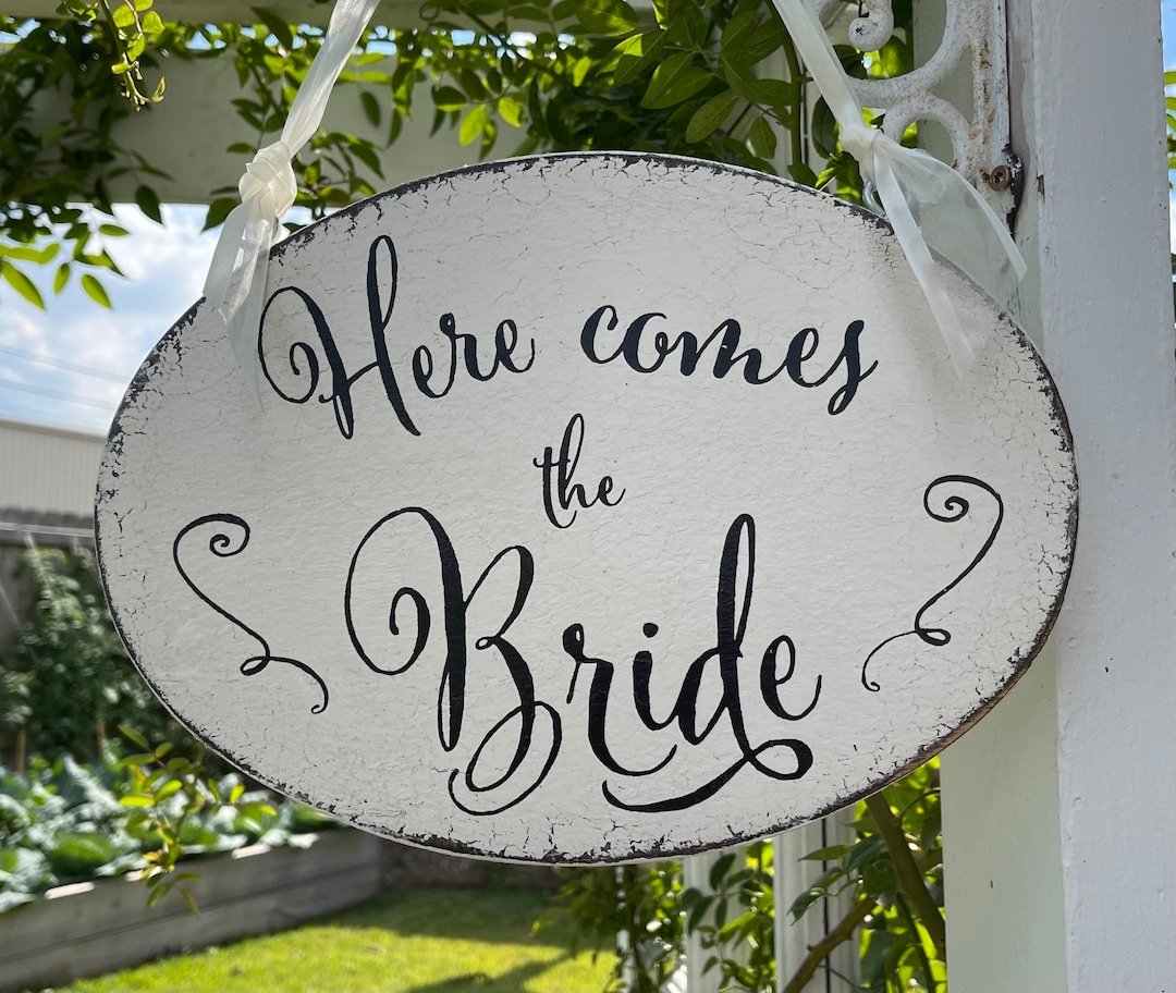 Here Comes the Bride Wedding Signs Flower Girl Sign 12 X - Etsy
