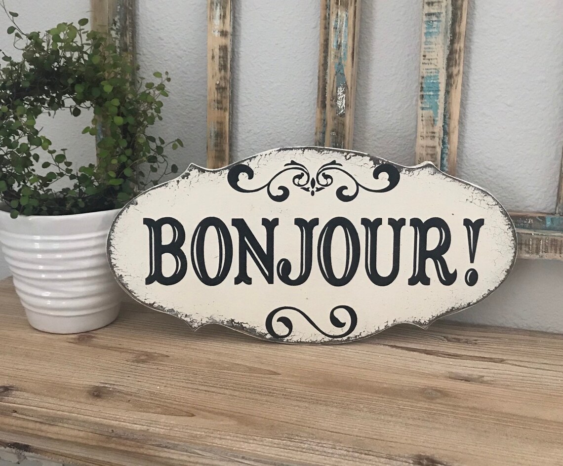 BONJOUR Signs Welcome Signs Home Decor 7 X 14 - Etsy