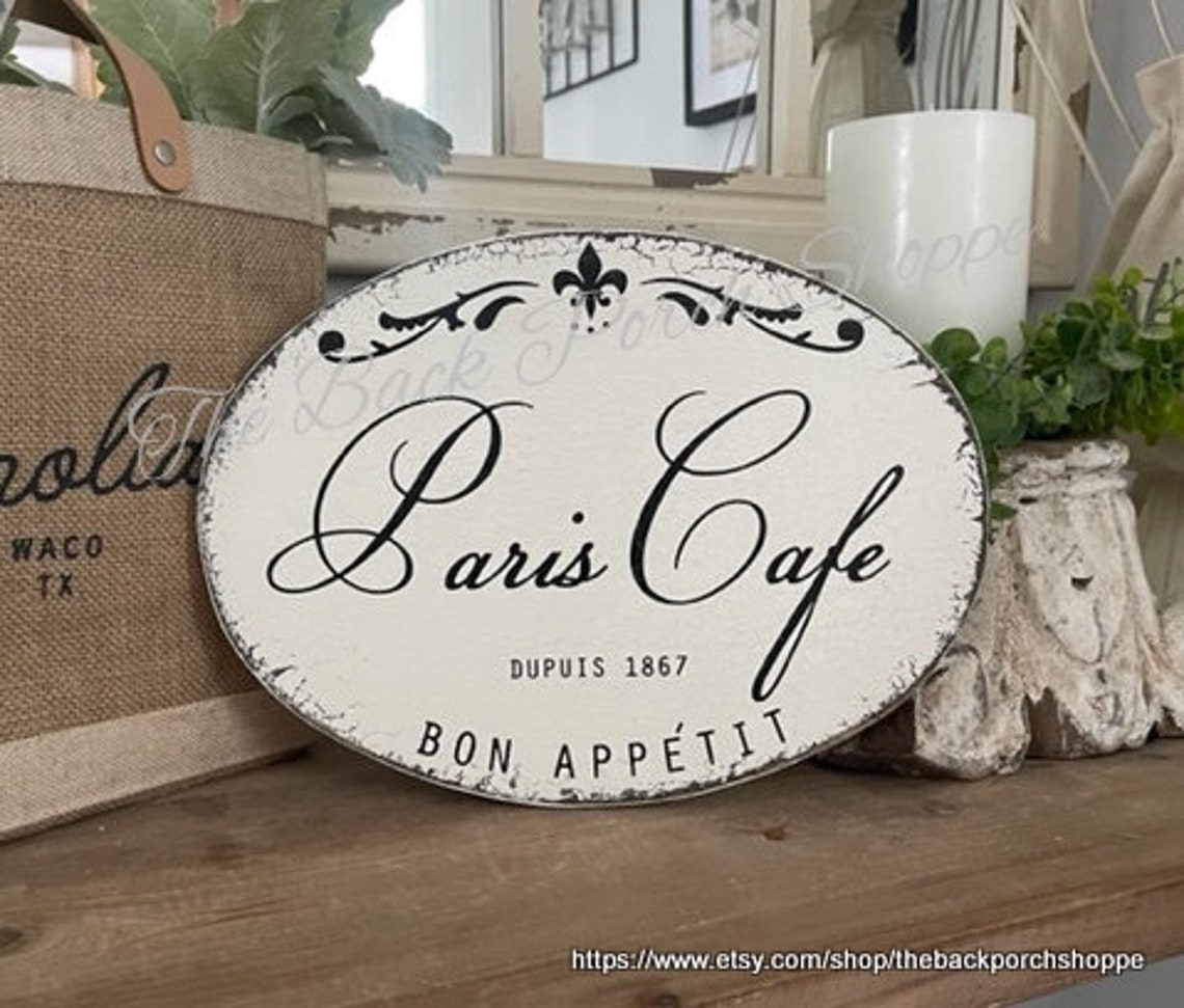 PARIS CAFE Bon Appetit French Sign Kitchen Sign Paris Cafe - Etsy