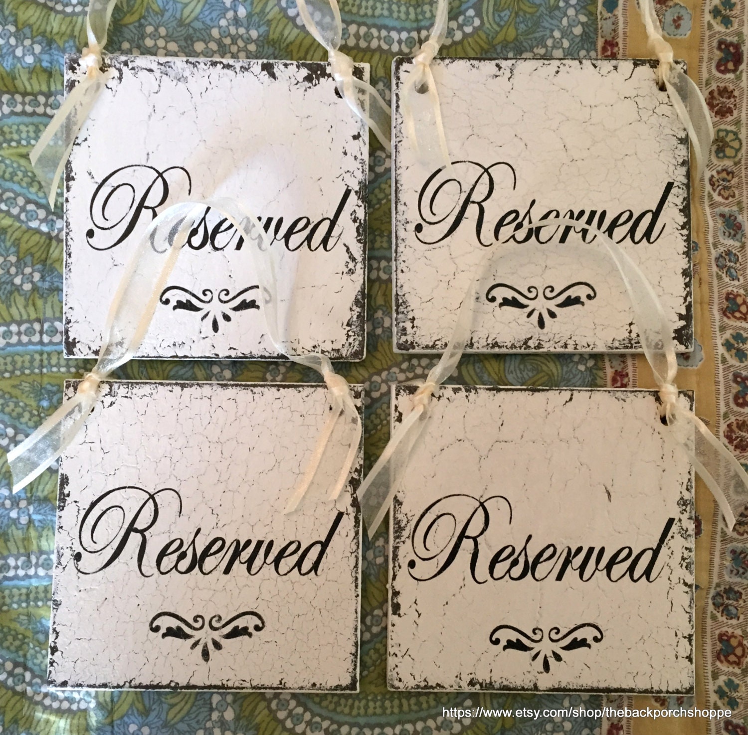 RESERVED Signs Set of 4 Wedding Signs 5 x 5 | Etsy