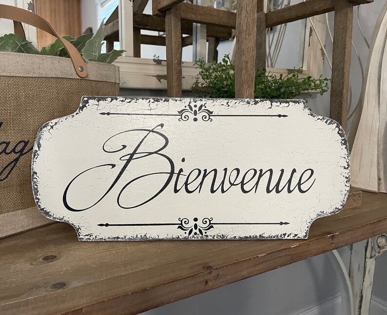 BIENVENUE, French Sign, Welcome Sign, Entrance Sign, Foyer Sign, 18 X 8 - Etsy