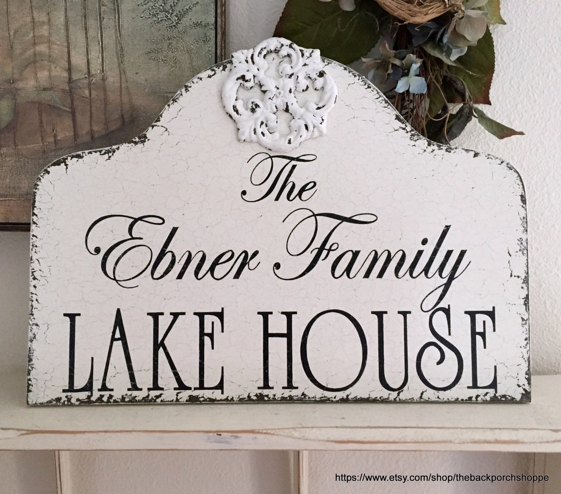 CUSTOM SIGN PERSONALIZED Signs Shabby Cottage Signs Lake - Etsy