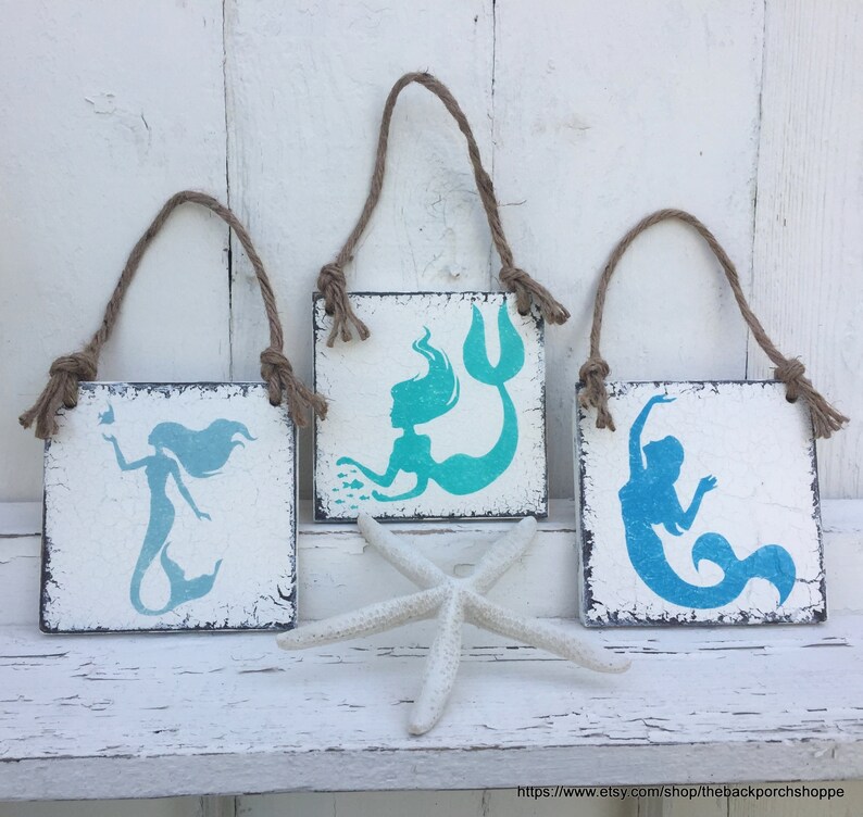 MERMAID Mermaid Signs Beach House Signs Shower Favors | Etsy