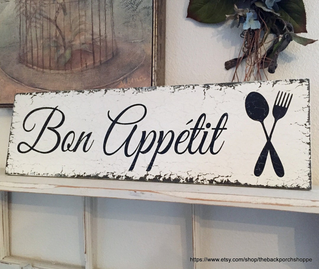 BON APPETIT, French Signs, Kitchen Signs, Bon Appetit Signs, Home Decor ...