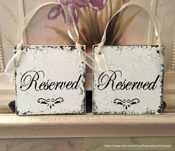 RESERVED Signs Set of 2 Wedding Signs 5 X 5 | Etsy