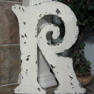 LETTER R 2 Ft Tall Vintage Style Wood Cut Out Signs, Guest Book, Save ...