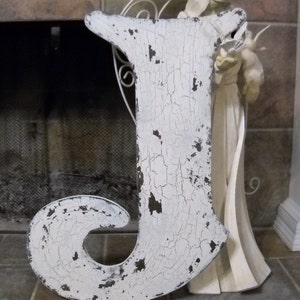 LETTER J 2 Ft. Tall Shabby Chippy Cottage Vintage Style Signs French ...