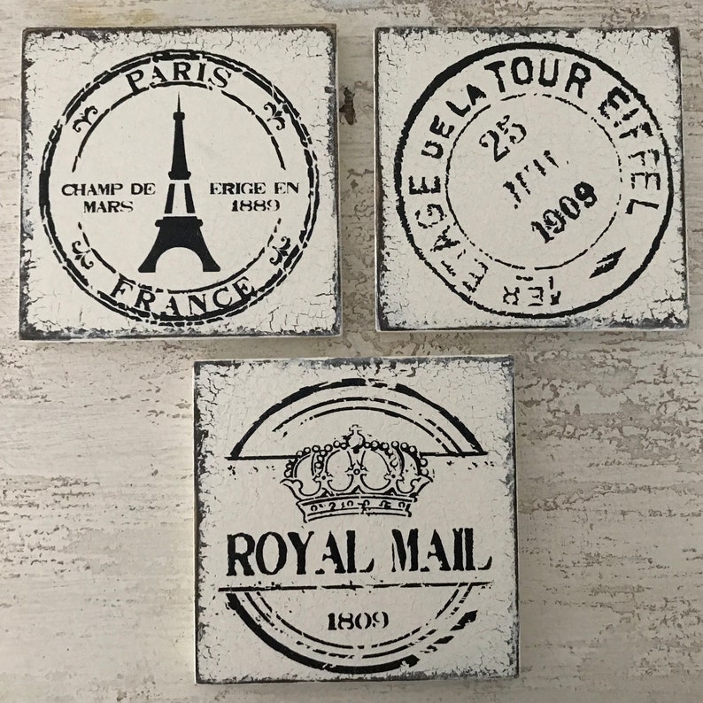 VINTAGE FRENCH POSTMARK Signs Shower Favors Bridesmaid - Etsy