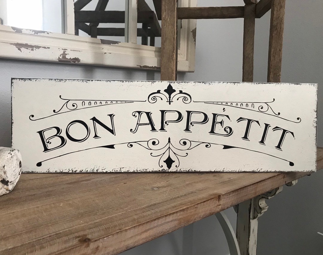 BON APPETIT, French Signs, Kitchen Signs, Bon Appetit Signs, Home Decor ...