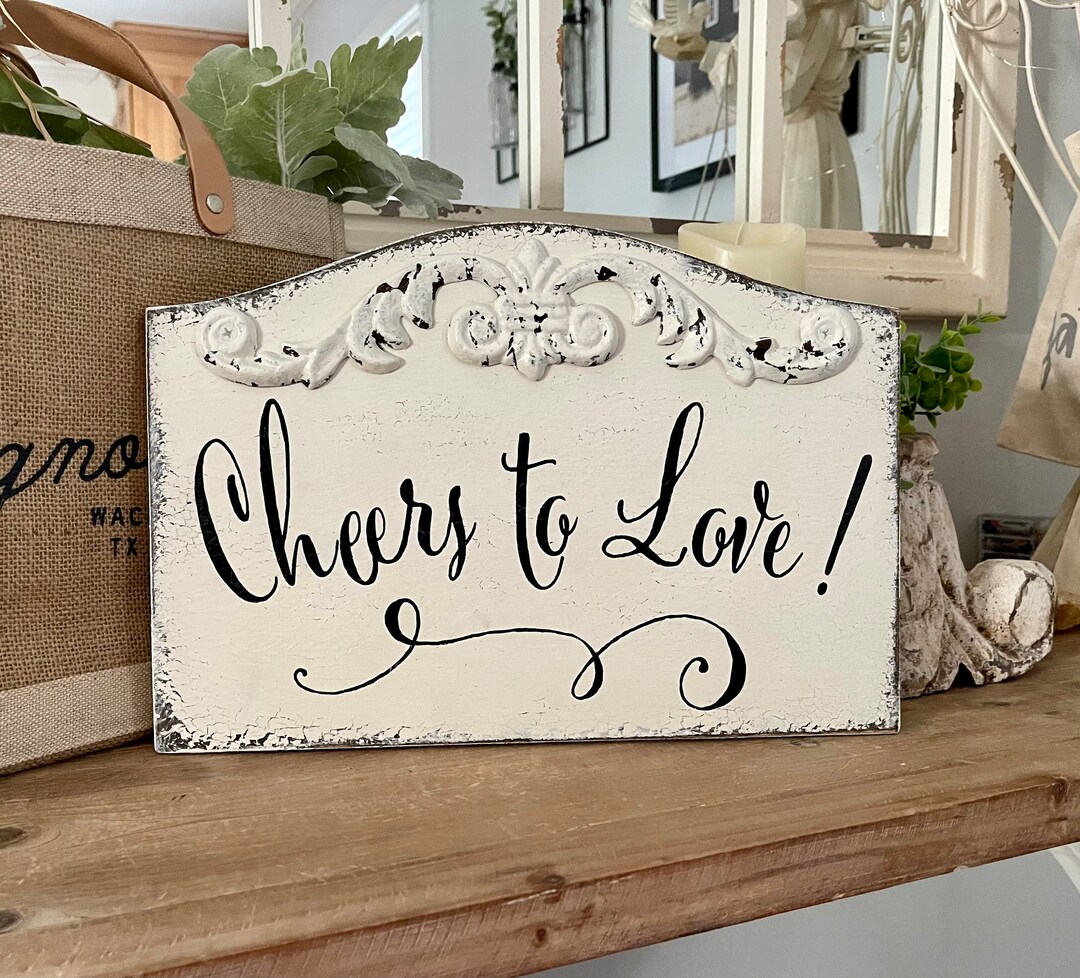CHEERS TO LOVE, Wedding Sign, Bar Sign, 13 X 9 - Etsy