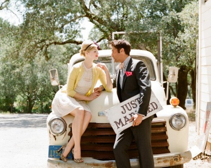 JUST MARRIED Shabby Cottage Vintage Wedding Signs 24 X 11 - Etsy