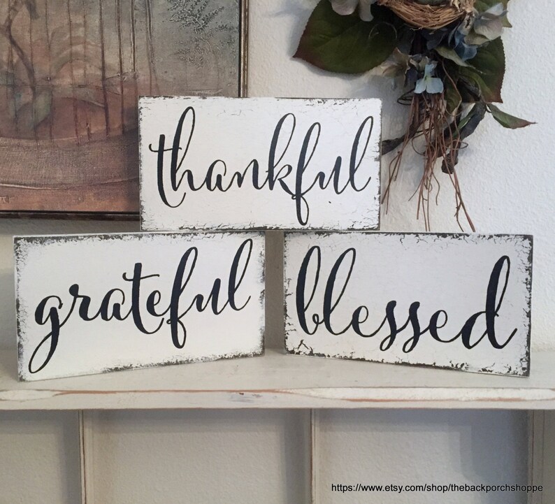 Grateful Thankful Blessed Kitchen Signs Home Decor - Etsy