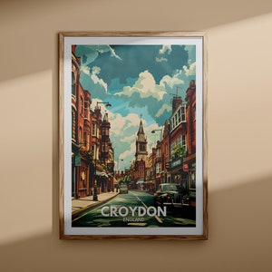 Croydon Art Print - Croydon Poster, UK Wall Art, England Wall Art Decor ...