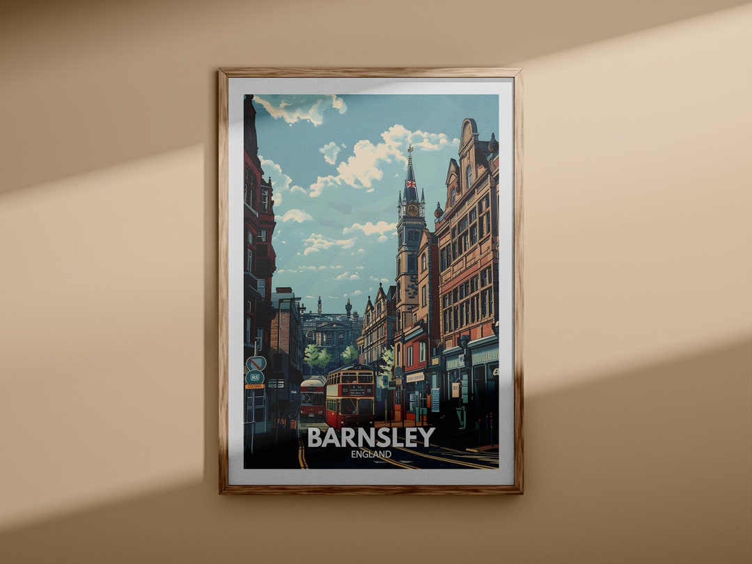 Barnsley Druck - Barnsley Stadt Poster, Großbritannien Wandkunst ...