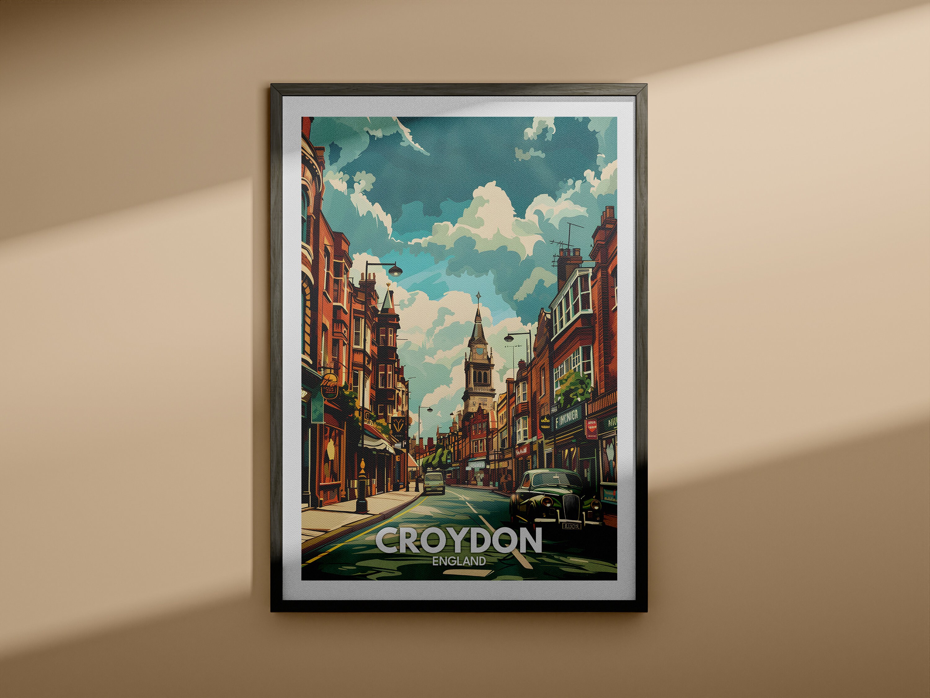 Croydon Art Print - Croydon Poster, UK Wall Art, England Wall Art Decor ...